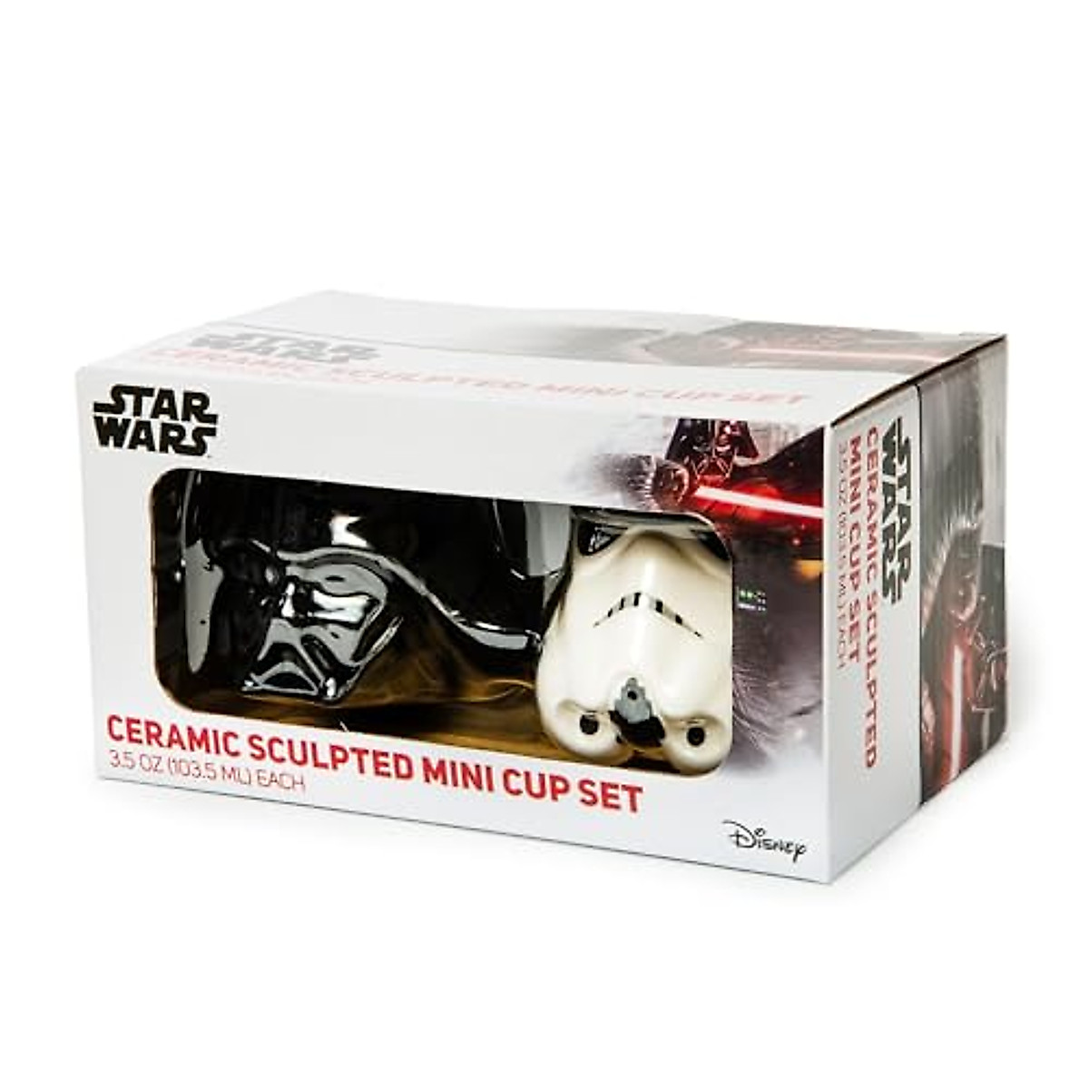Silver Buffalo Star Wars Darth Vader and Stormtrooper Helmets Sculpted Mini Mugs | Set of 2