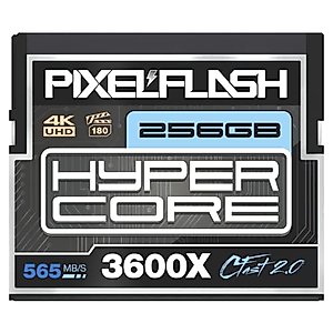 256GB PixelFlash CFast 2.0 Memory Card 3600X HyperCore 565MB/s SATA3 VPG180 CFast Card Compatible w/DSLR Cinematic Video & Photo cams Lab Tested-Certified Flash Memory 256 GB 2023 Model