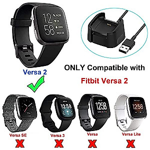 EXMRAT Compatible with Fitbit Versa 2 Charger, Replacement USB Charging Dock Stand Cable for Versa 2 Smart Watch (ONLY for Versa 2)