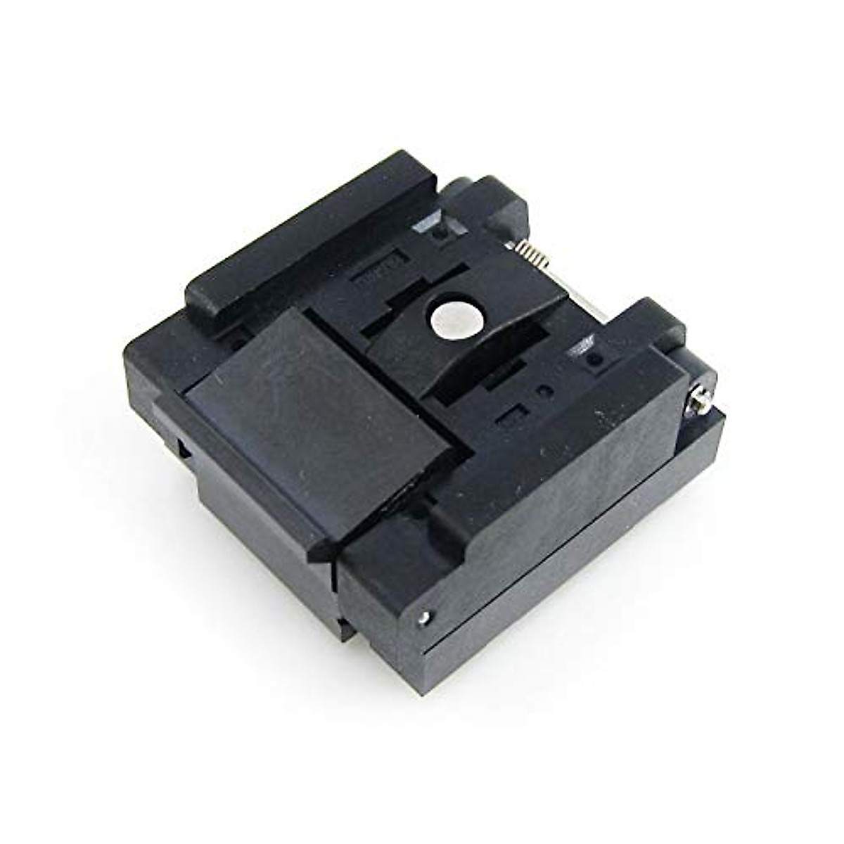 QFN28 Clamshell Programming Adapter Socket/Burning Socket/IC Test Socket QFN-28(36) B-0.5-02, 28-Pin, 0.5mm Pitch, IC Test Burn-in Socket, Applied to QFN28, MLP28, MLF28 Packages.