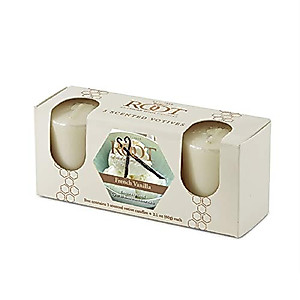 Root Candles 20-Hour Scented Beeswax Blend Votive Candles, 3-Count, French Vanilla, 3 Count
