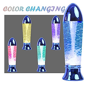 YAKii Tornado Lamp 10.5" LED Color Changing,Tornado Maker, Room Decor,Battery/USB Cable Operated Blue