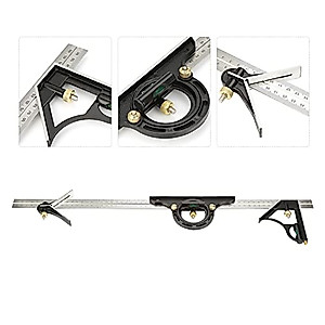 Combination Square 600mm Metal Adjustable Combination Square Right Angle Ruler Engineer Measuring Tool with Square Head