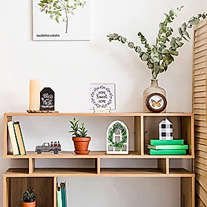 13 PCS Tiered Tray Decor Set, Farmhouse Tray Decor with LED String Lights Beads Garland, Blessed Home Sweet Wooden Sign for Home Kitchen Decor