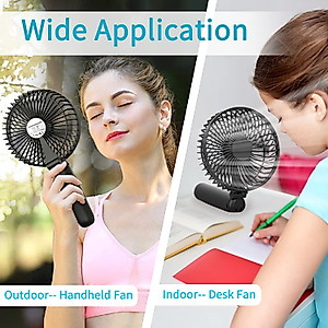 10000mAh Portable Personal Handheld Fan, Battery Powered & USB Rechargeable Cooling Desk Fan, 40H Working Time, Fast Charging, Battery Operated Hand Fan, Mini Fan For Indoor & Outdoor Travel Camping