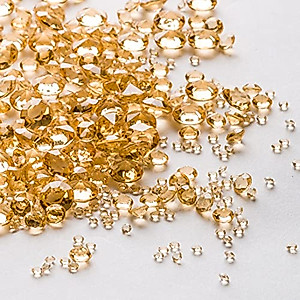 Luxury Gold Diamond Party & Wedding Decorations: Sparkling Acrylic Rhinestone Table Confetti Scatter Gems, Vase Filler & Centerpiece Party Decorations