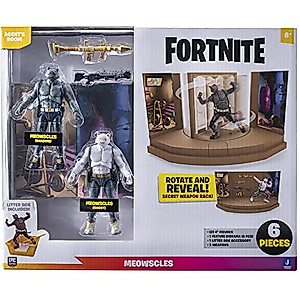 FORTNITE Meowscles Agent’s Room Featured Playset with Two 4-inch Articulated Figures Plus Weapons and Accessories
