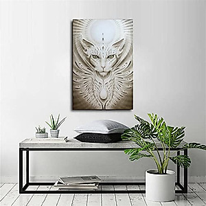 RIP White Light Oracle The Mystic Cat Canvas Art Poster and Wall Art Picture Print Modern Family Bedroom Decor Posters 16x24inch(40x60cm)