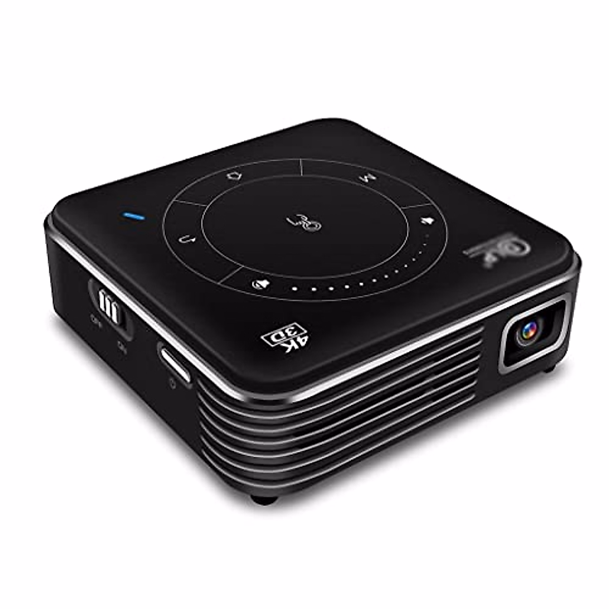 N/A Mini Projector 4K DLP Android 9.0 Support Mini video Beamer Mobile Phone with Battery ( Color : D )