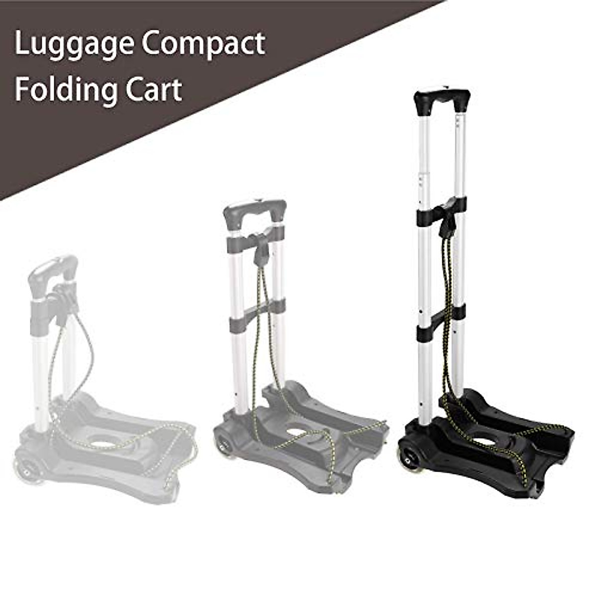 Coocheer Aluminum Folding Hand Trucks Portable Luggage Cart Lightweight Travel Hand Truck/Heavy Duty Hand Trucks (80LB)