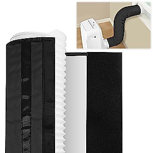 Angooni Portable ac Hose Cover - 59” Flexible and Thick Air Conditioner Hose Cover Wrap with No Leaks, Portable ac Hose Insulation for Hoses Between 5" and 5.9" in Diameter, Black