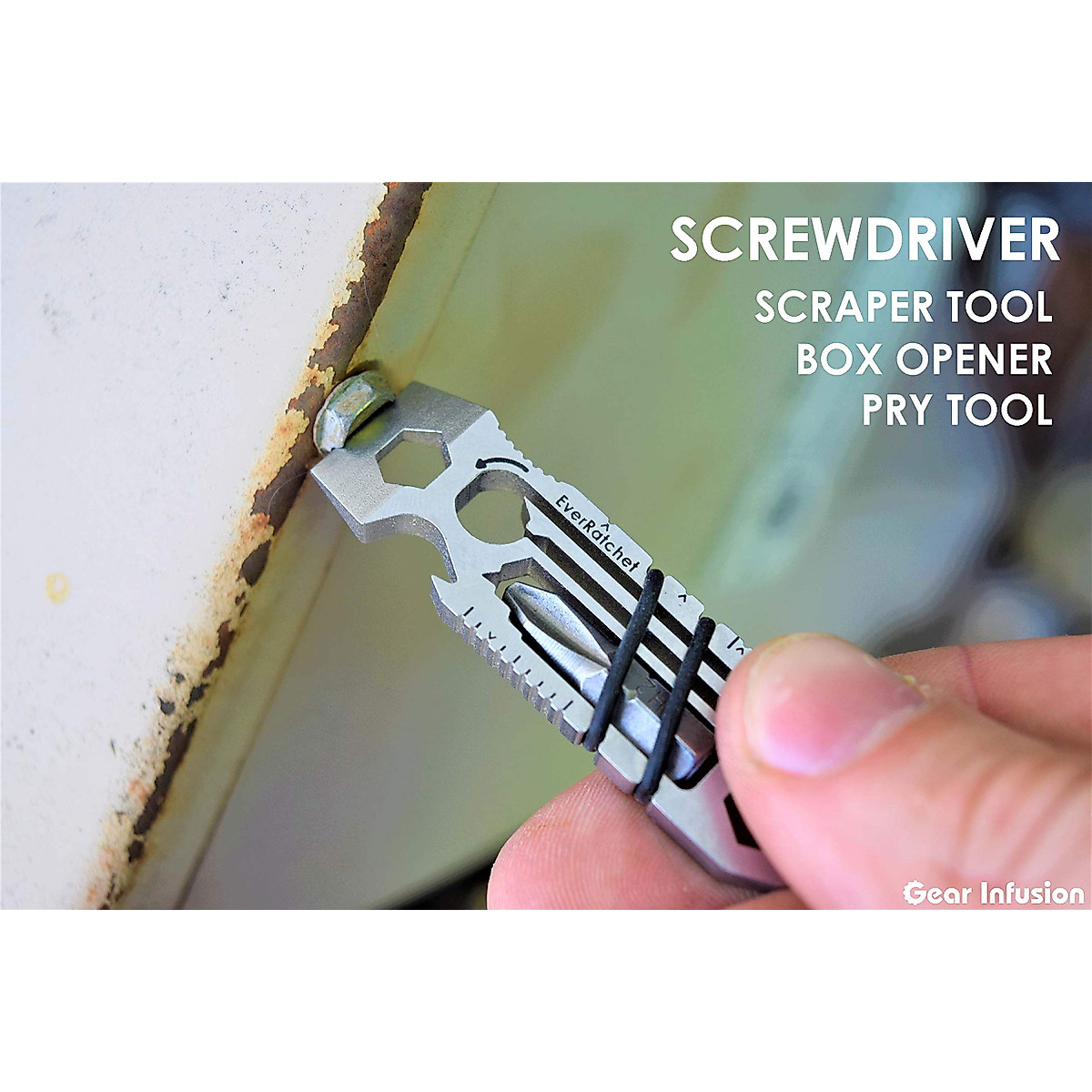 EverRatchet Clip Ratcheting Keychain Multitool (Titanium - Original)