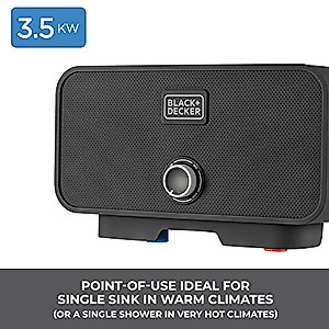 BLACK+DECKER 3.5kW / 120-V 0.5 GPM Point Of Use Tankless Electric Water Heater with Pressure Relief Device Single Sink Water Heater