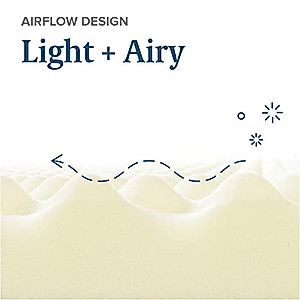 ZINUS 2 Inch Copper Cooling Memory Foam Mattress Topper with Airflow Design, King, White