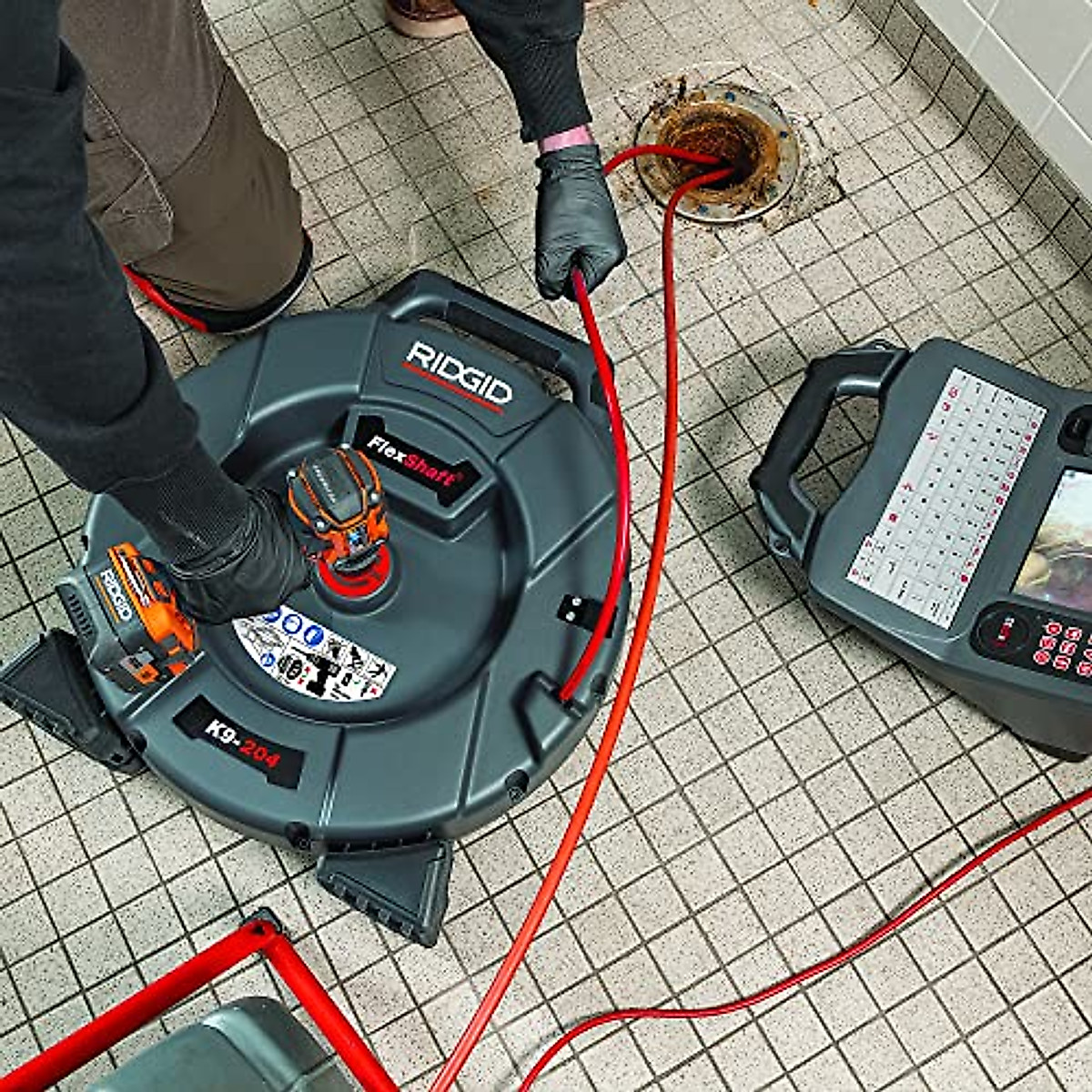 RIDGID 64273 Model K9-204 FlexShaft Drain Cleaning Machine Kit for 2"-4" Pipes