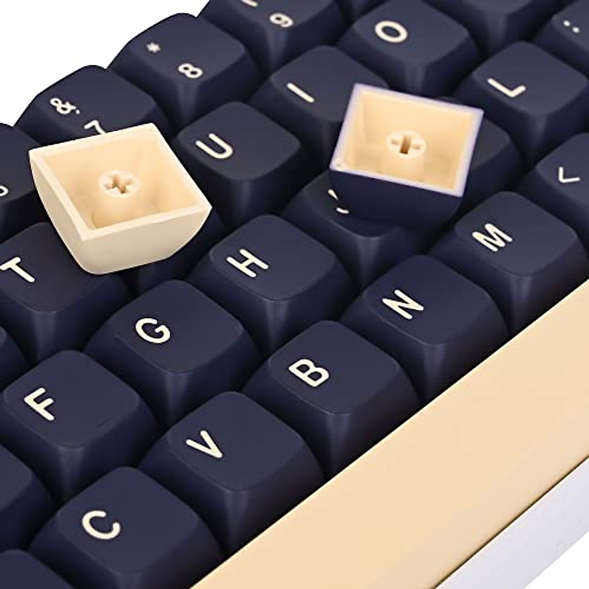 XDA PBT Key Cap, 83 Keys Dye Sublimation Glacier White Custome Key Cap Set for Cherry/Gatron MX switches 60 Percent/68/GK61 Gaming Mechanical Keyboard(Stargazing Blue)