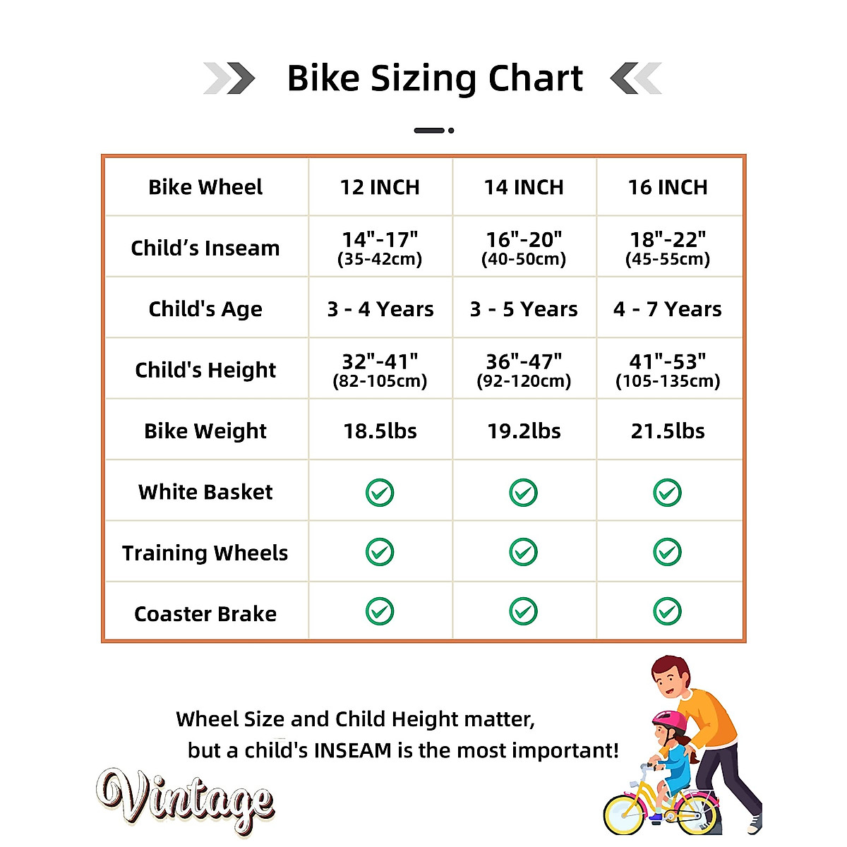 JOYSTAR 14 Inch Kids Bikes with Training Wheels & Basket, Vintage Girls Bike for Toddler of 3-5 Years Old Girls & Boys, Kids Bicycle, Pink