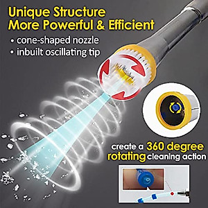 Fochutech Car Cleaning Gun High Pressure Air Blow Gun Interior Car Cleaning Kit Interior Detailing Kit Air Duster Blower Gun Car Duster Air Compressor Needed High Pressure Car Cleaning Tools (Silver)