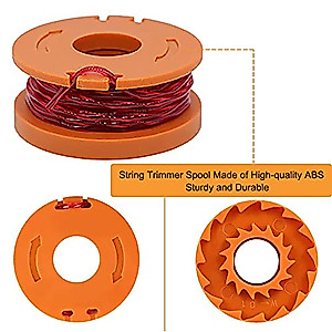 KAKO Replacement Spool for Worx Weed Eater String,10ft 0.065" Trimmer Spool Line for Worx WA0010 WA0004 WG151 WG155 WG163 WG170 WG175 WG180 Weed Wacker String(12 Spools+2Caps)