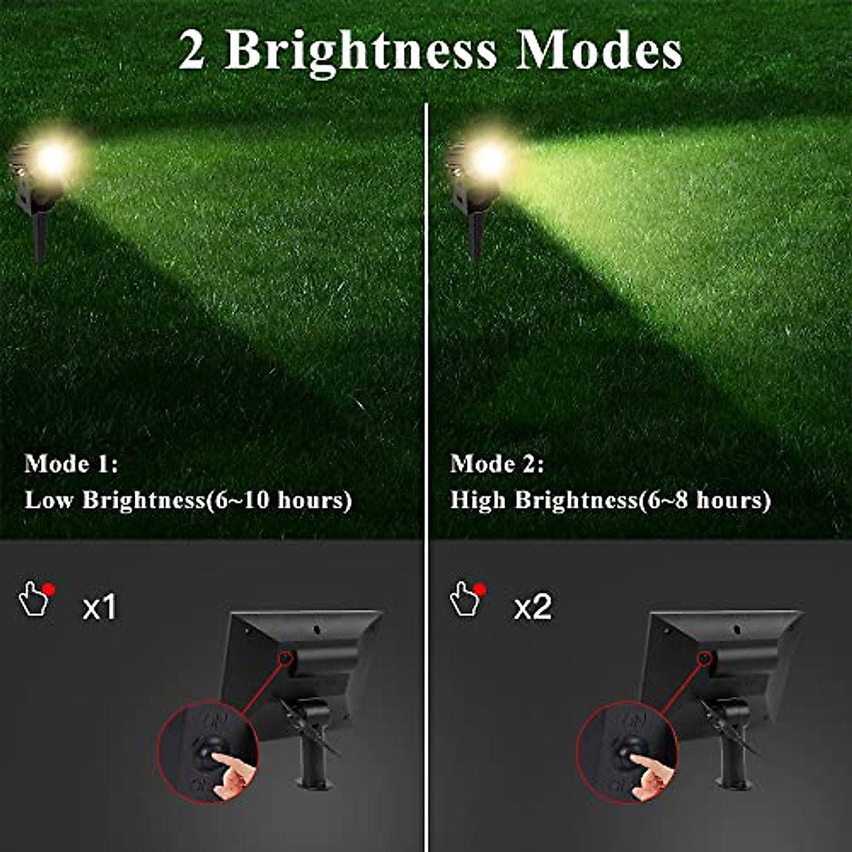 FALOVE Solar Landscape Lights, 5W Solar Spot Lights Outdoor All Aluminum Material IP67 Waterproof 16.4ft Cable Auto On/Off for Garden Yard Pathway Tree Flag 4 Pack Low Voltage Landscape Lights