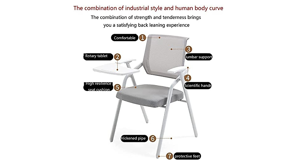 WHLONG Folding Chair with Table - All-in-One Convenience