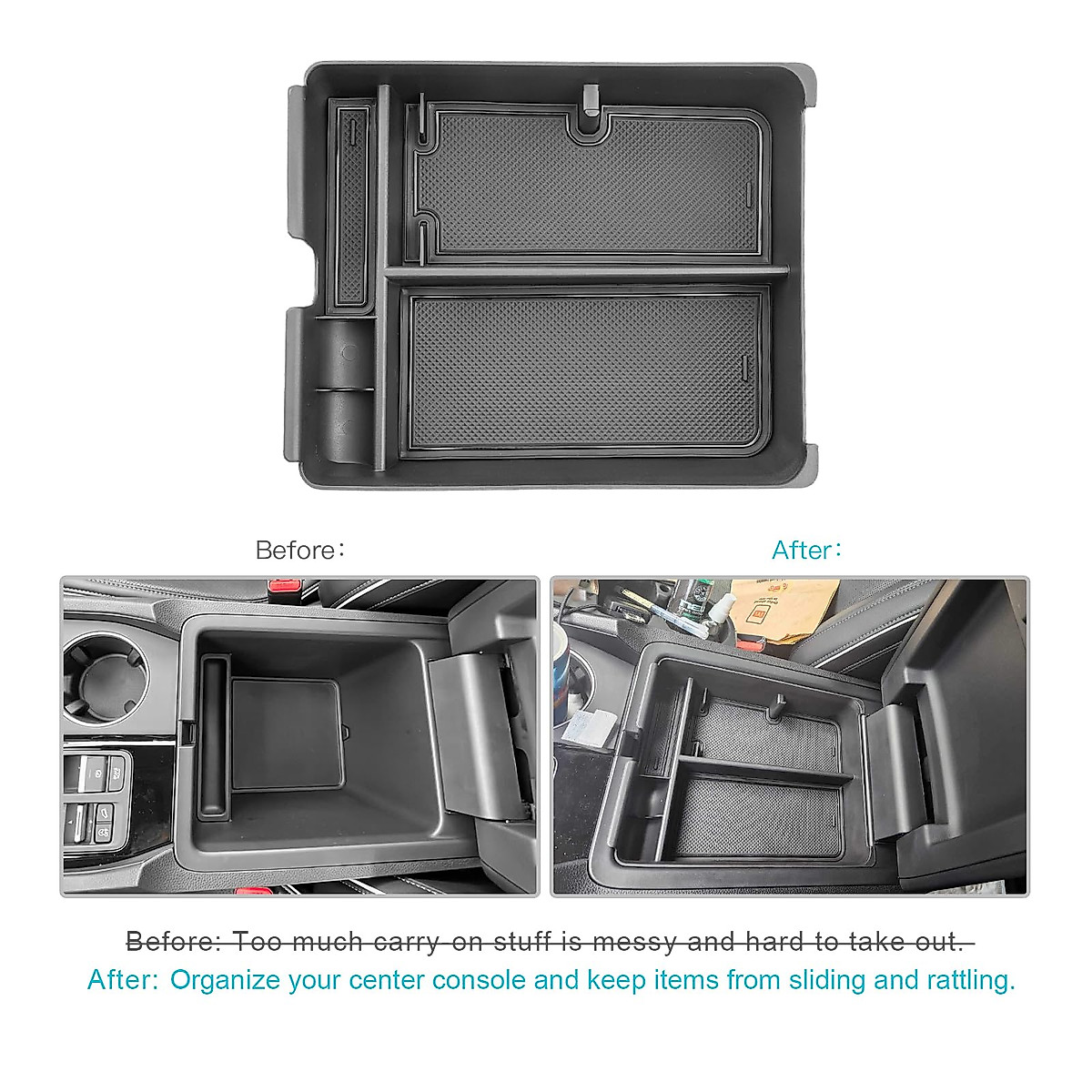 CDEFG 2023 2024 2025 Pilot Center Console Organizer Tray for 2023-2025 Honda Pilot Touring Sport EX-L Elite TrailSport LX Middle Console Storage Box 2024 2025 Ridgeline/ 2024-2026 Passport Accessory