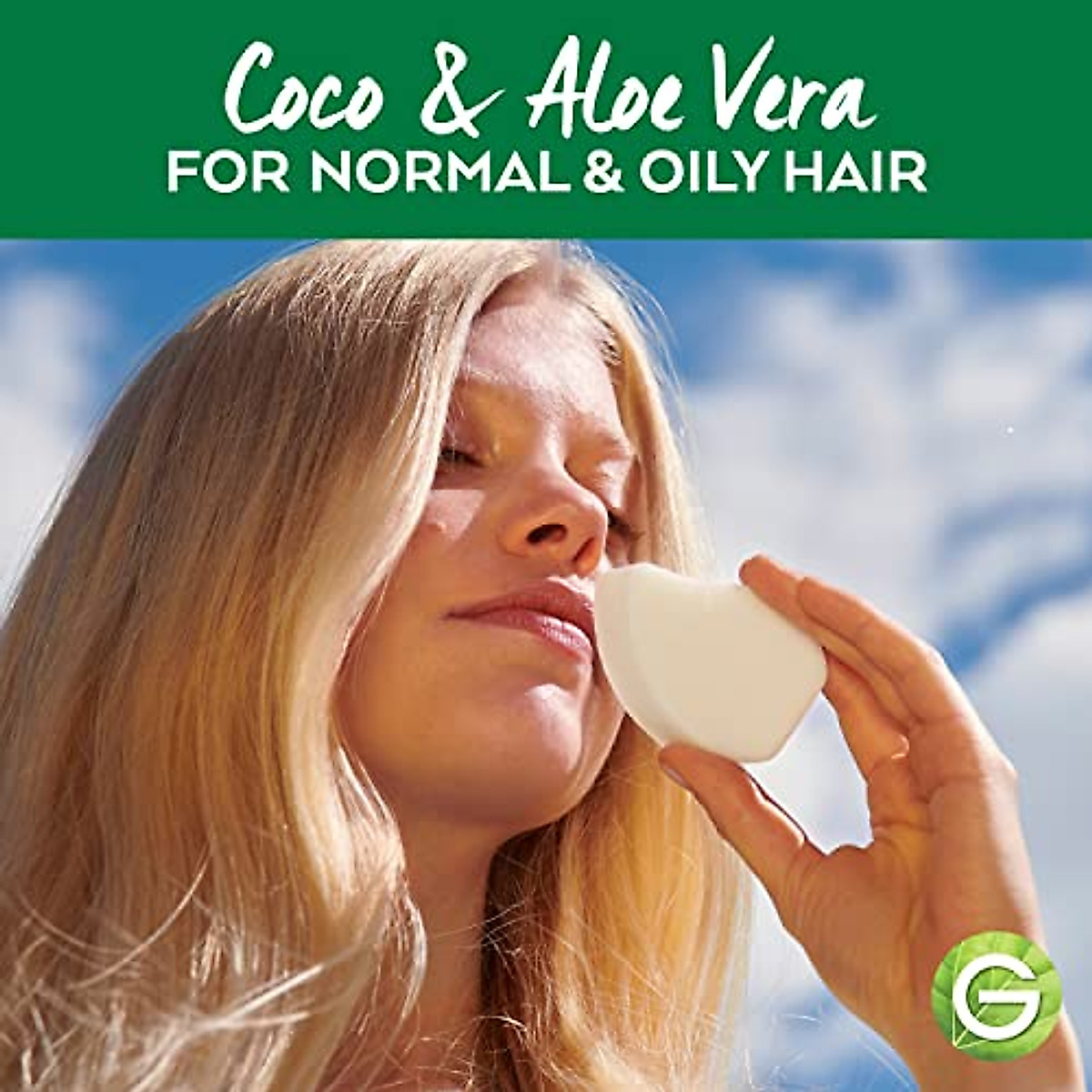 Garnier Haircare Whole Blends Hydrating Shampoo Bar for Normal Hair, Zero Plastic Packaging, Free of Preservatives, Sulfates, Silicones, Soap & Dye, with Coconut Oil & Aloe Vera, 2 Oz