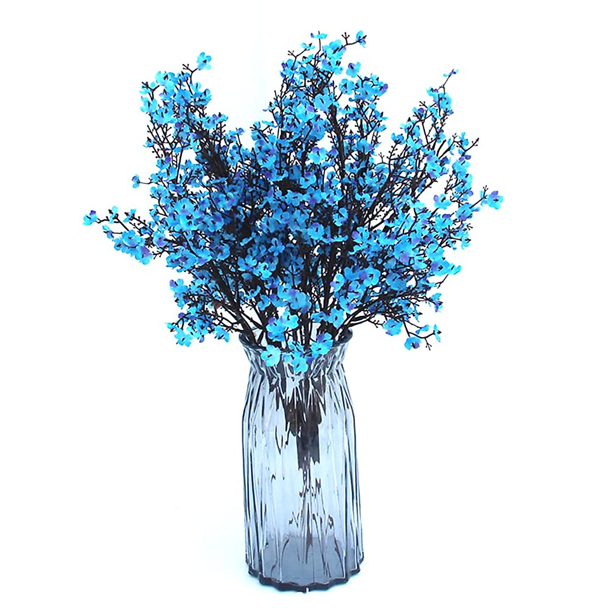 6Pcs Baby Breath Flowers Faux Artificial Gypsophila Bouquet Fake Silk Flower Real Touch Flower for Wedding Party Decoration Bouquets Real Touch DIY Home Garden (Blue)
