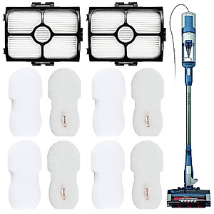 Filter Replacement for Shark HZ3002 HZ3000 Stratos Ultralight Corded Stick Vacuum, 2 HEPA Filters and 4 Pairs of Foam Filters, Replace Part XFFKHZ3000 XHFHZ3000
