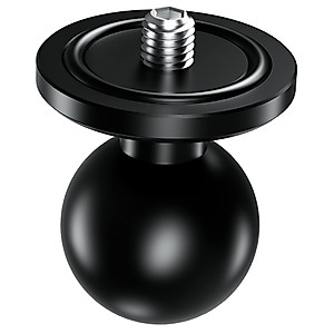 BRCOVAN Aluminum Alloy 1'' Ball Adapter with 1/4"-20 Threaded Stud for Action Camera & Camcorder Compatible with RAM Mounts B Size Double Socket Arm