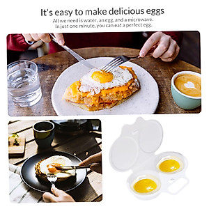 Microwave Egg Cooker Microwave Egg Poacher Microwave Egg Boiler 2Pcs Food Grade PP Microwave Egg Poacher with Lid 2 Cups Handled Heat Resistant Microwave Egg Maker