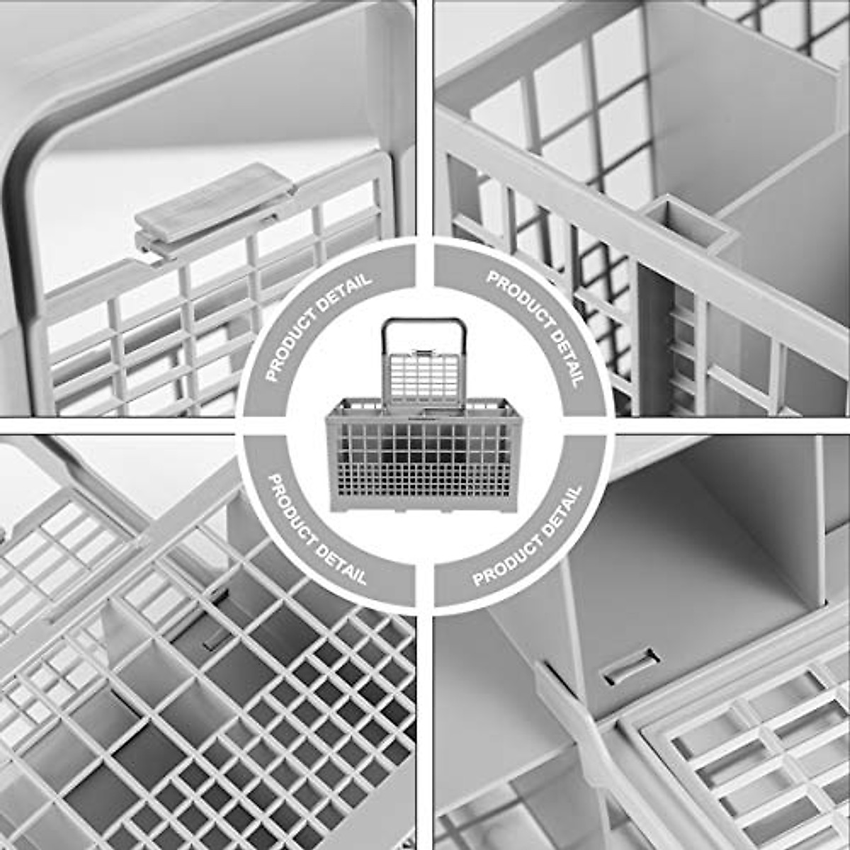 SOLUSTRE Utensil Drain Basket Cutlery Drying Rack Plastic Chopsticks Utensil Sponge Holder Divided Sink Dishwasher Rack Drainer Caddy with Handle for Soap Dishwashing Liquid Drainer