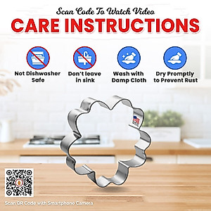 Foose Brand Hibiscus Cookie Cutter 3.75 in, Tin Plate Steel, USA Made