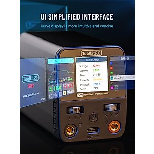 NEW ToolkitRC P200 V2 Mini 30V Supply AC100W DC200W 10A GaN Adjustable Mini Desktop Power Supply USB Output 4.0mm banana female port with TypeC 65W Output fast charging