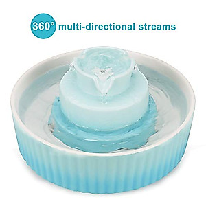 Cupcake Cat Water Fountain Porcelain, Pet Fountain for Dog and Cat, 3 Carbon Filters and 2 Water Pumps