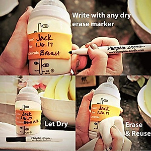Pumpkin Doodle The Original Write and Reuse Baby Bottle Labels for Daycare