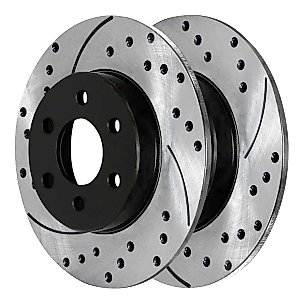 AutoShack Black Hat Drilled and Slotted Brake Rotors Rear Brake Rotor Replacement Kit for 2004 Nissan Pathfinder Armada 2004-2015 TITAN 2005-2015 2017-2019 Armada 2004-2010 INFINITI QX56 V8 PR41331LR