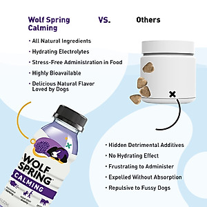 Wolf Spring Calming Food Topper 12 Pack - Dog Anxiety Relief - Calming Treats for Dogs - Natural Food Topper Dog Calming Treats for Anxiety - Reduce Anxious Behavior & Promote Relaxation