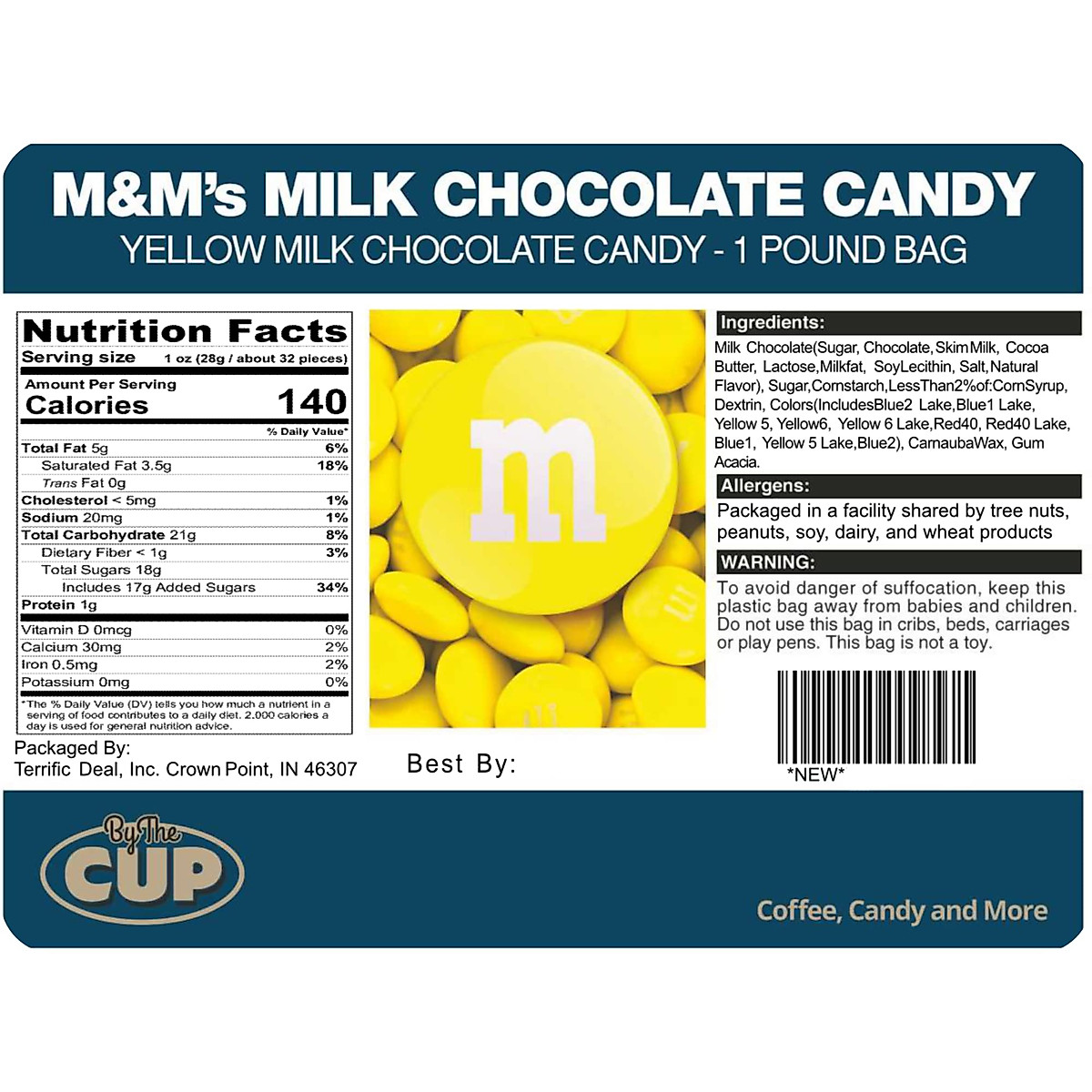 Yellow Milk Chocolate M&M's Candy (1 Pound Bag)
