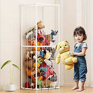 67i Extra Large Stuffed Animal Storage Zoo Kids Toy Storage Holder Organizer PVC Plush Storage Organizer Shelf Playroom Storage Kids Room Organization Corner Nursery Decoration (63"x23.6"x13.7")