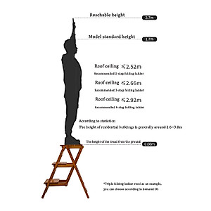 Step Stool for Adults/Step Ladder/Counter Chair, Step Folding Portable Wooden Step Stool, Anti-Slip & Lightweight(Size:Walnut 4 layers)