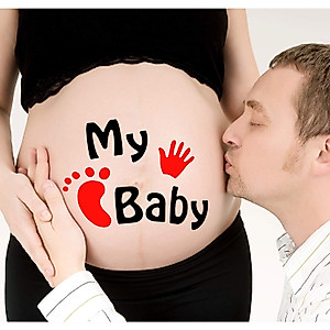 20 Pieces Pregnancy Stickers for Belly Funny Facial Expressions Stickers Pregnant Babies Bump Belly Stickers for Pregnant Women Photography Props