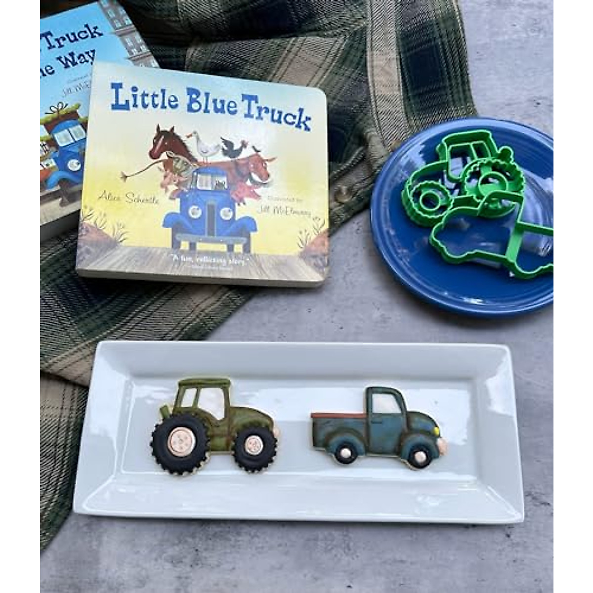 TRACTOR COOKIE CUTTER WITH FARM TRUCK Classic Old Vintage Ranch Truck And Tractor Country Farm Equipment Cookie Cutters Made In The USA (2 Pack)