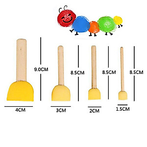 16 PCS - Paint Brushes for Kids, Artist Paint Texture Brushes - Early Learning Graffiti Paint Brush EVA Sponges Foam Painting Tools Set for Kids Painting Drawing Crafts and DIY