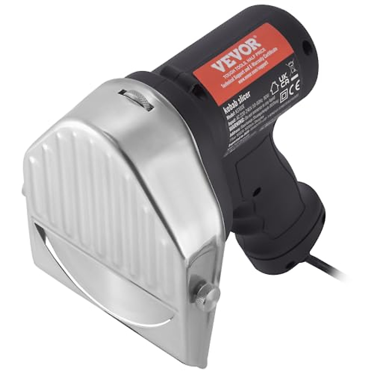 VEVOR Electric Shawarma Knife, 80W Professional Turkish Kebab Knife, Commercial Stainless Steel Gyro Cutter, Doner Kebab Meat Slicer with 2 Blades, Φ4/100mm Blade Diameter, 0-8mm Adjustable Thickness