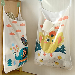 2 Pack Hanging Laundry Hamper - Durable Space Saving Kids Travel Laundry Bag with 2 Hook Types with Zipper and Wide Open Top Machine Washable