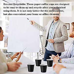 Huaiid 3 Oz 100 Packs Small Disposable Bathroom Mouthwash Cups Bathroom Paper Cups Espresso Paper Cups Small Paper Cups for Snack Bathroom Espresso Perfect for Home Condos Rvs Campers（Black）