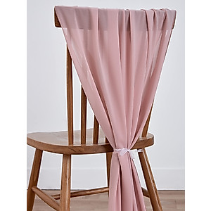 BEDDEB 10 Pack Dusty Rose Chiffon Table Runner 10Ft Sheer Wedding Table Runner 29x120 Inches Romantic Tulle Table Runner for Rustic Wedding Decor Birthday Party Bridal Baby Shower Table Decoration