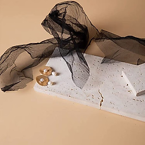 GISELA D Photo Props Natural Stone Ornaments Jewelry Cosmetics Storage Tray Lipsticks Jewellery Shooting Decoration Photography Props (white-2pcs（5.9×3.9inches）)