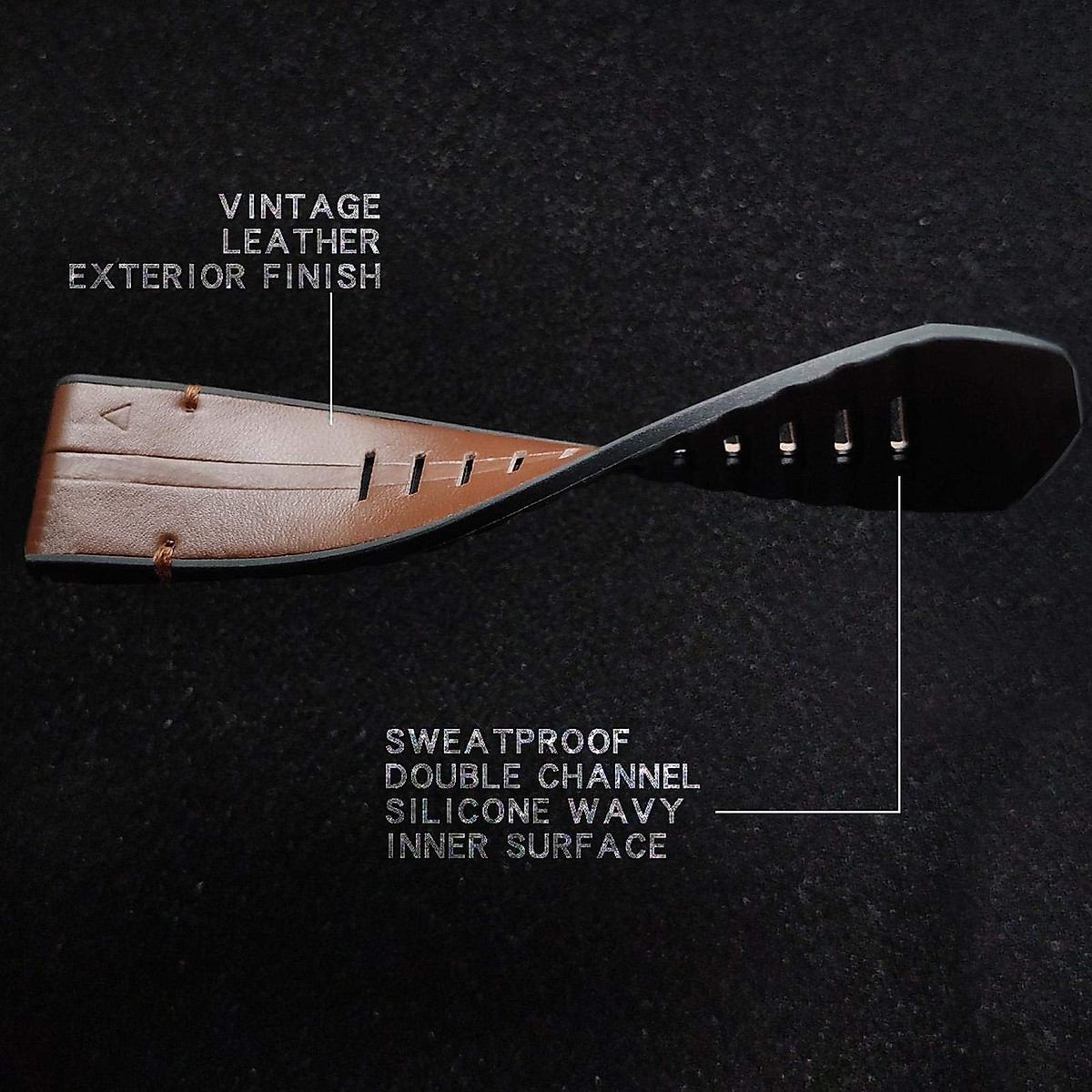 Abanen Genuine Leather Watch Band, QuickFit 22mm, Soft Sweatproof Silicone for Garmin Fenix 6/5/7, Instinct, EPIX 2, Approach S62/S60, Brown